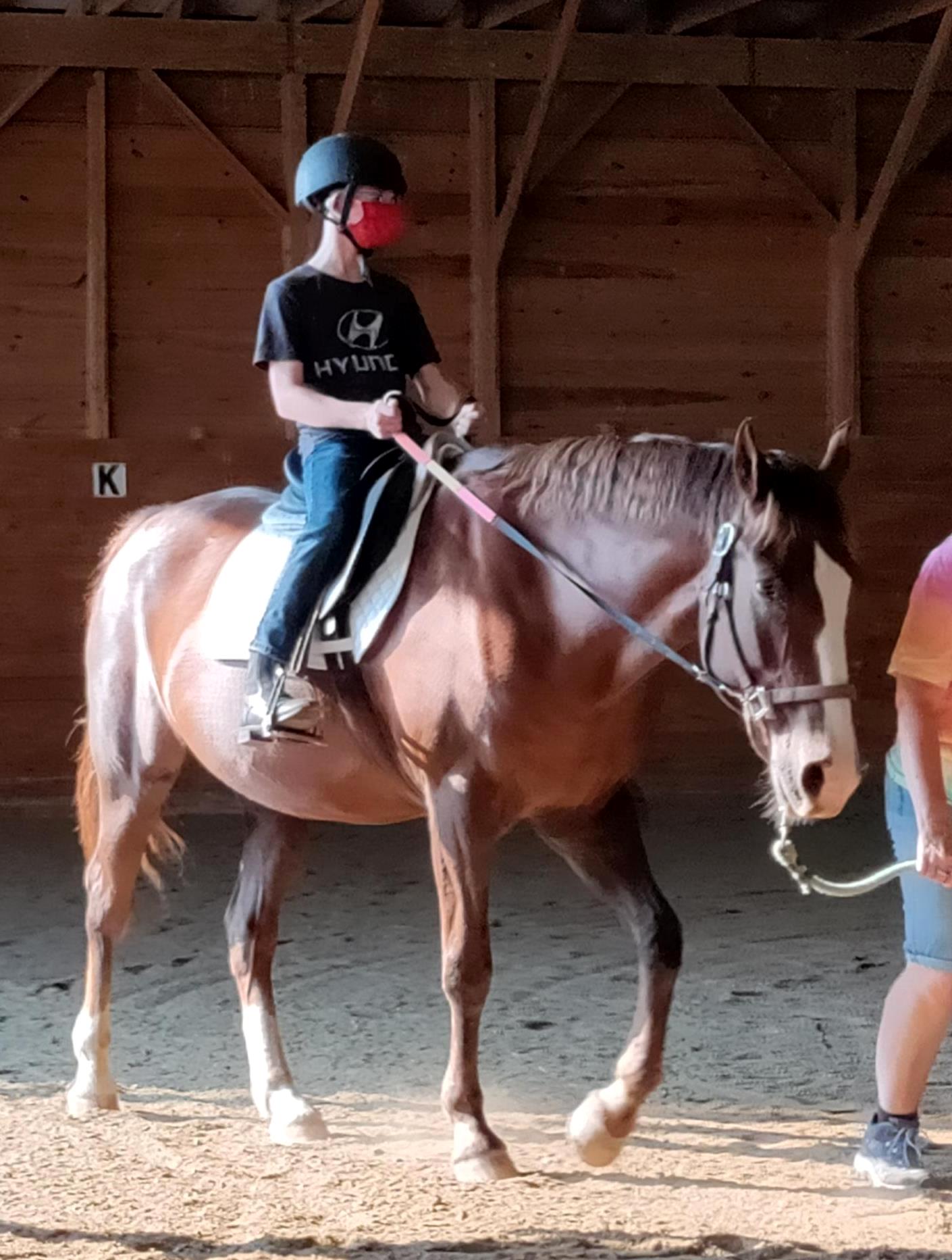 derek-walking-to-right | Blue Ridge Center for Therapeutic Horsemanship
